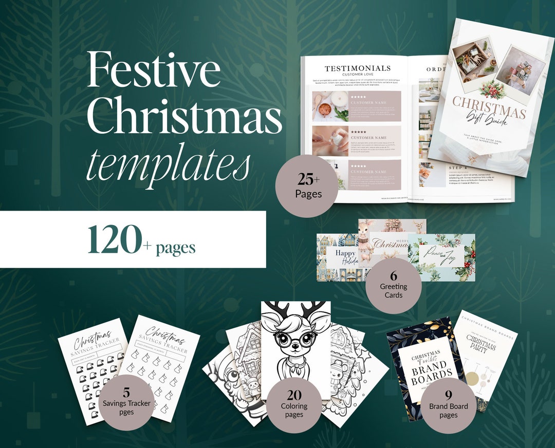 Ultimate Christmas Templates Bundle Greeting Cards Holiday Gift Guide ...