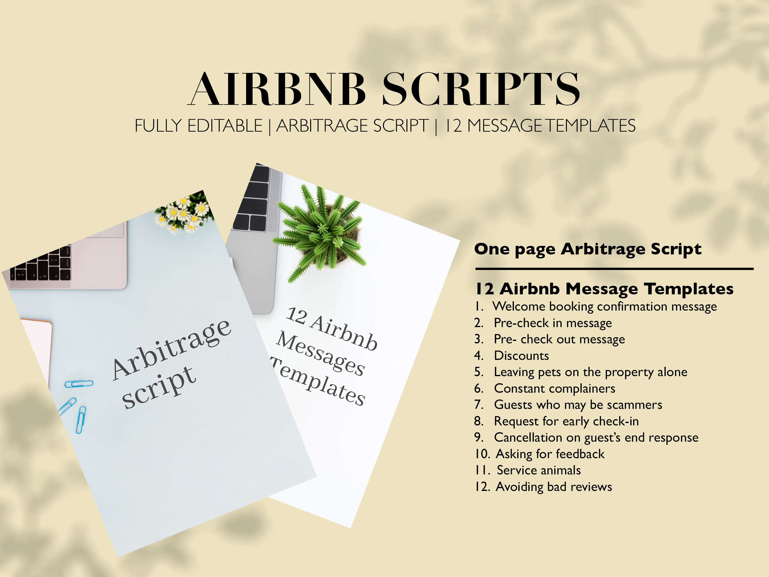 Airbnb Scripts Arbitrage Template Airbnb Messages Rental Etsy Australia