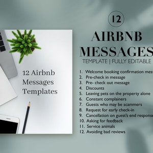 12 Airbnb Messages Template Email Template VRBO Rental - Etsy