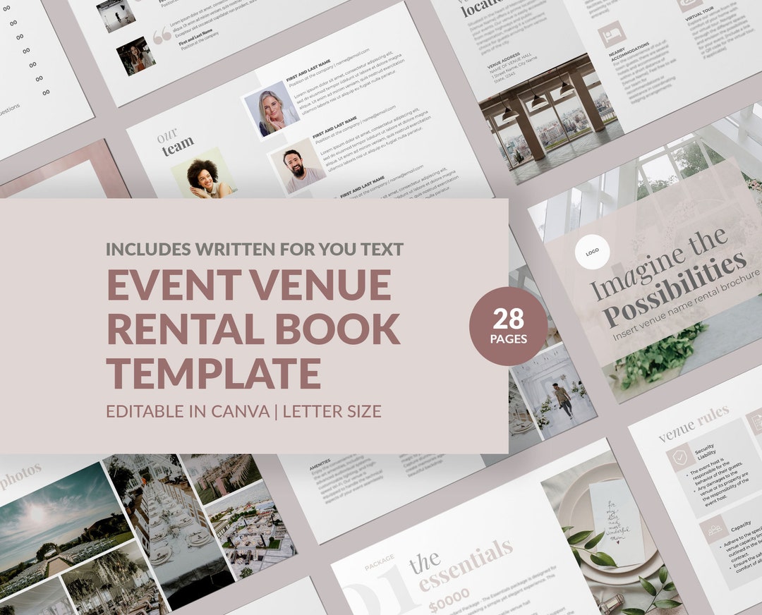 Venue Rental Brochure Template | New Client Pitch Document | Wedding ...