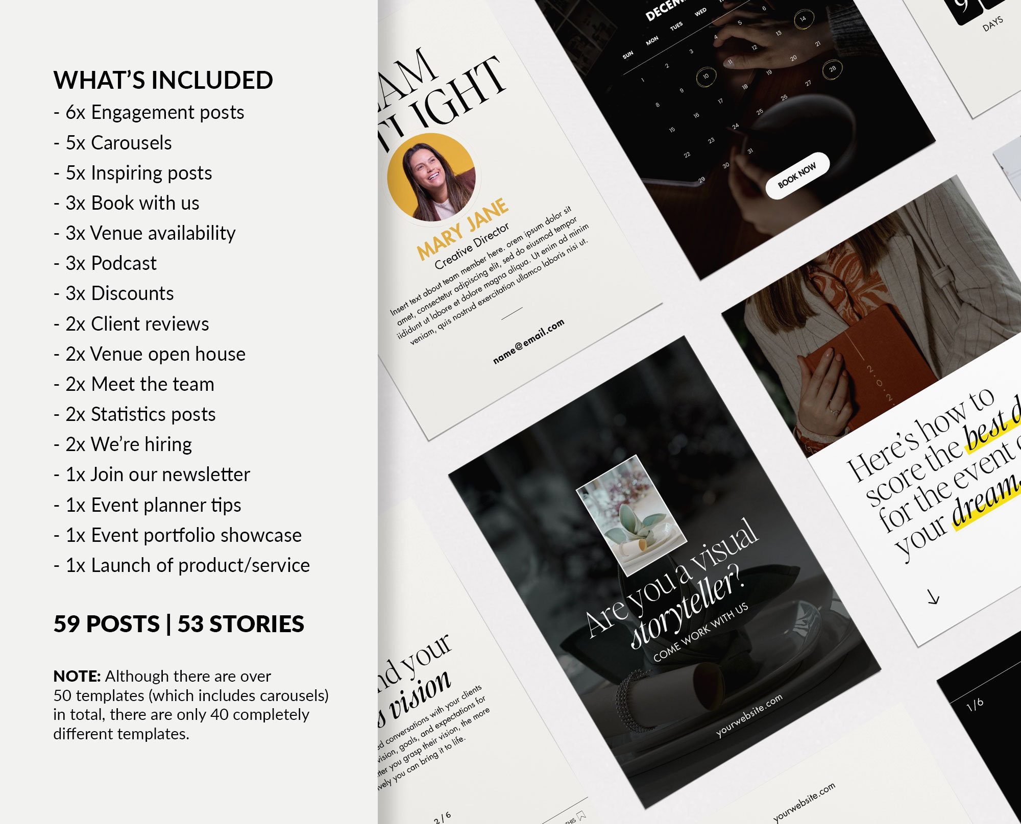 Wedding Event Planner Instagram Template Event Venue Rental Instagram ...