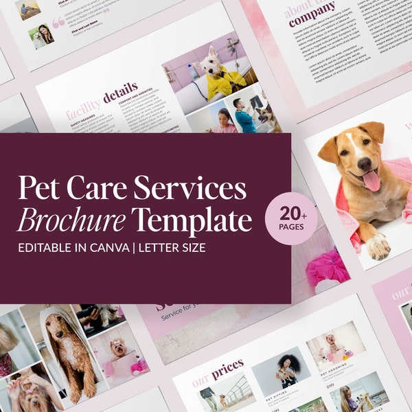 Dog Grooming Brochure Template - Etsy