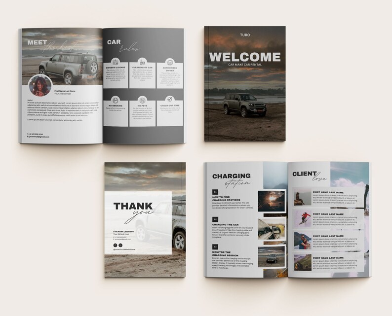 Turo Car Rental Welcome Book Template, Host Manual Guidebook Template ...