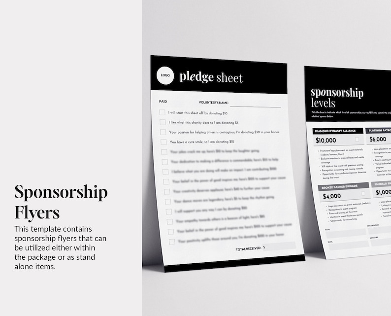 Non-profit Event Sponsorship Package: Canva Template (8.5x11in) - Etsy