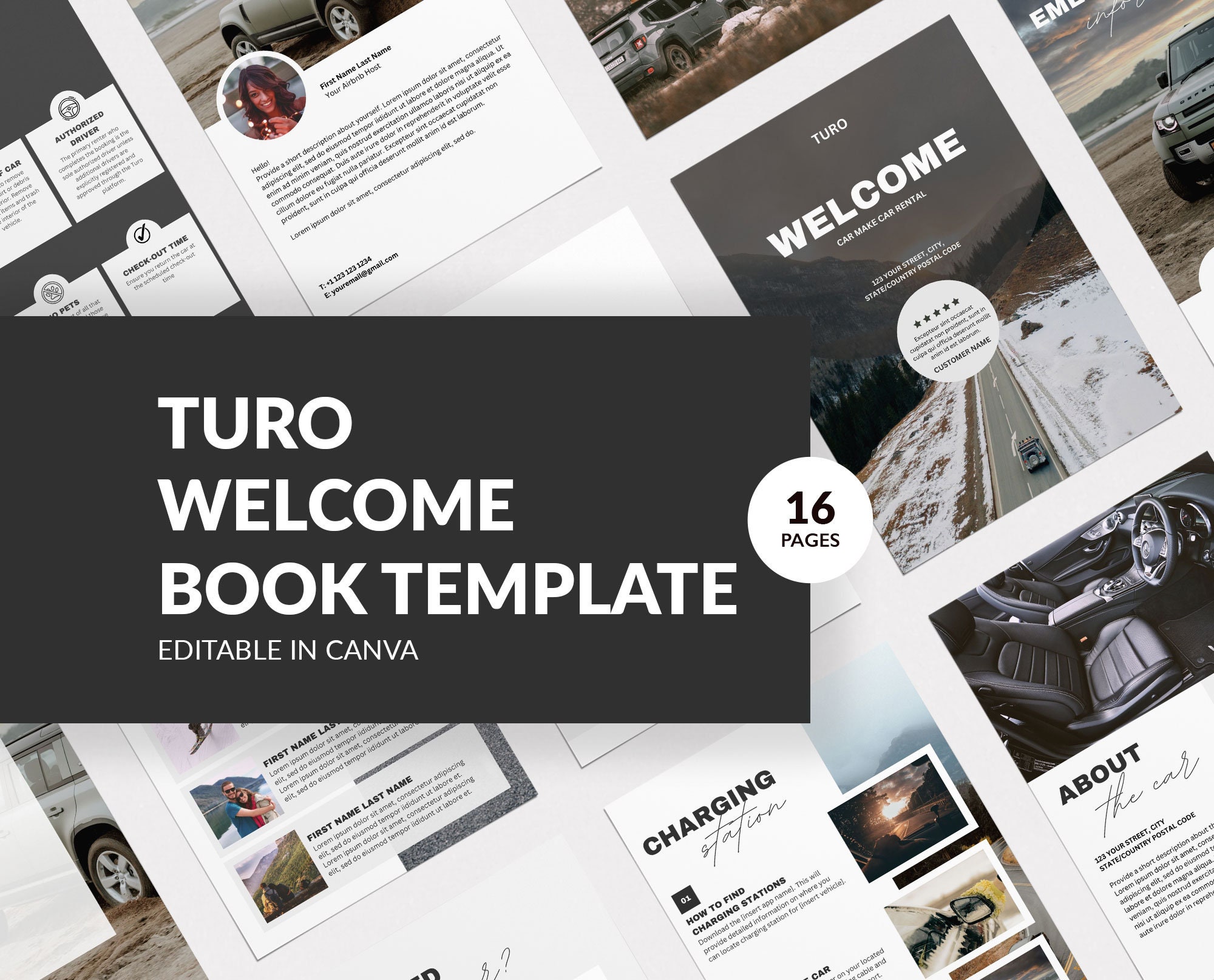 Turo Car Rental Welcome Book Template, Host Manual Guidebook Template ...