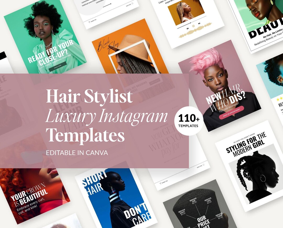 100 Hair Stylist Instagram Post Template | Hair Care Instagram for ...