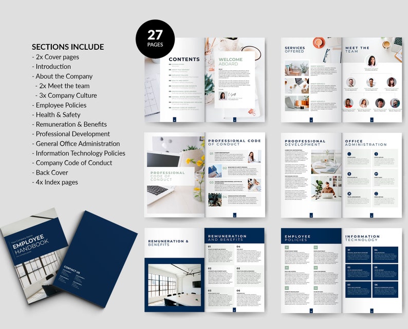 Employee Handbook | Human Resource Handbook | Onboarding Manual | New ...