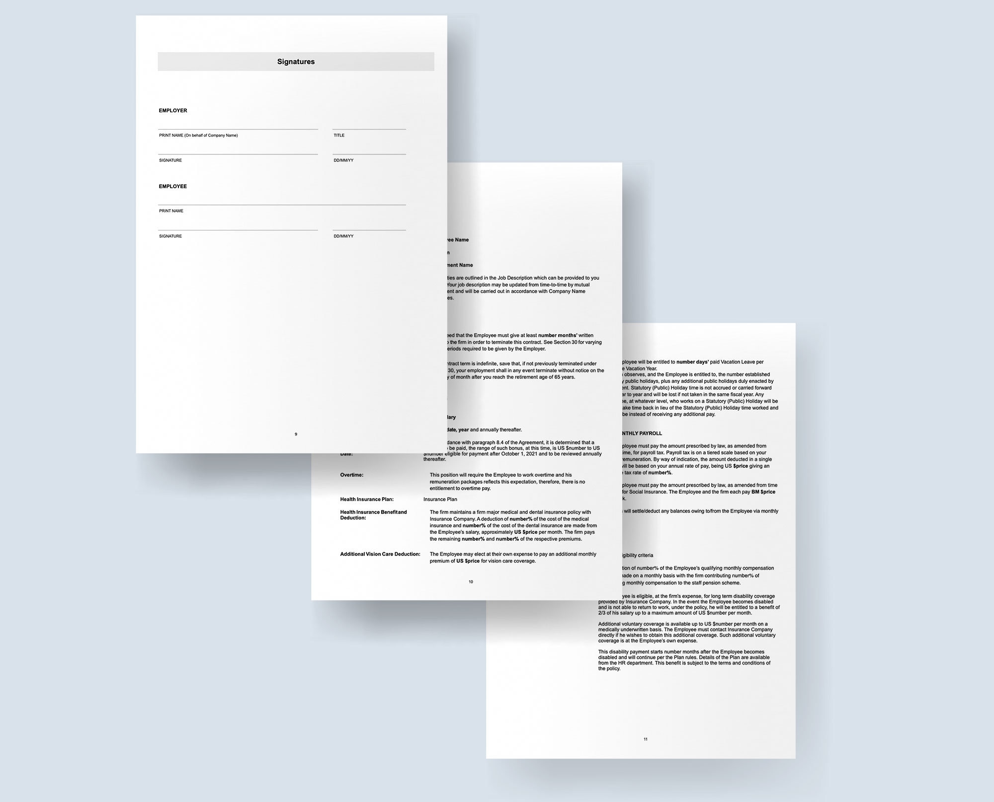 Employment Contract Template | New Hire Agreement | Employment Offer ...