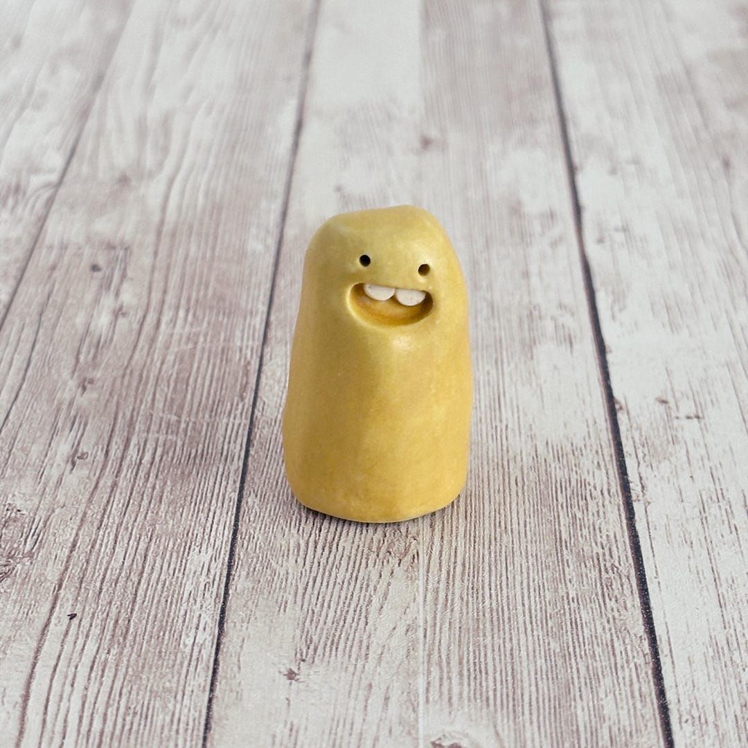 Nugget Mini Sculpture Happy Rock With Teeth (2393) - Etsy