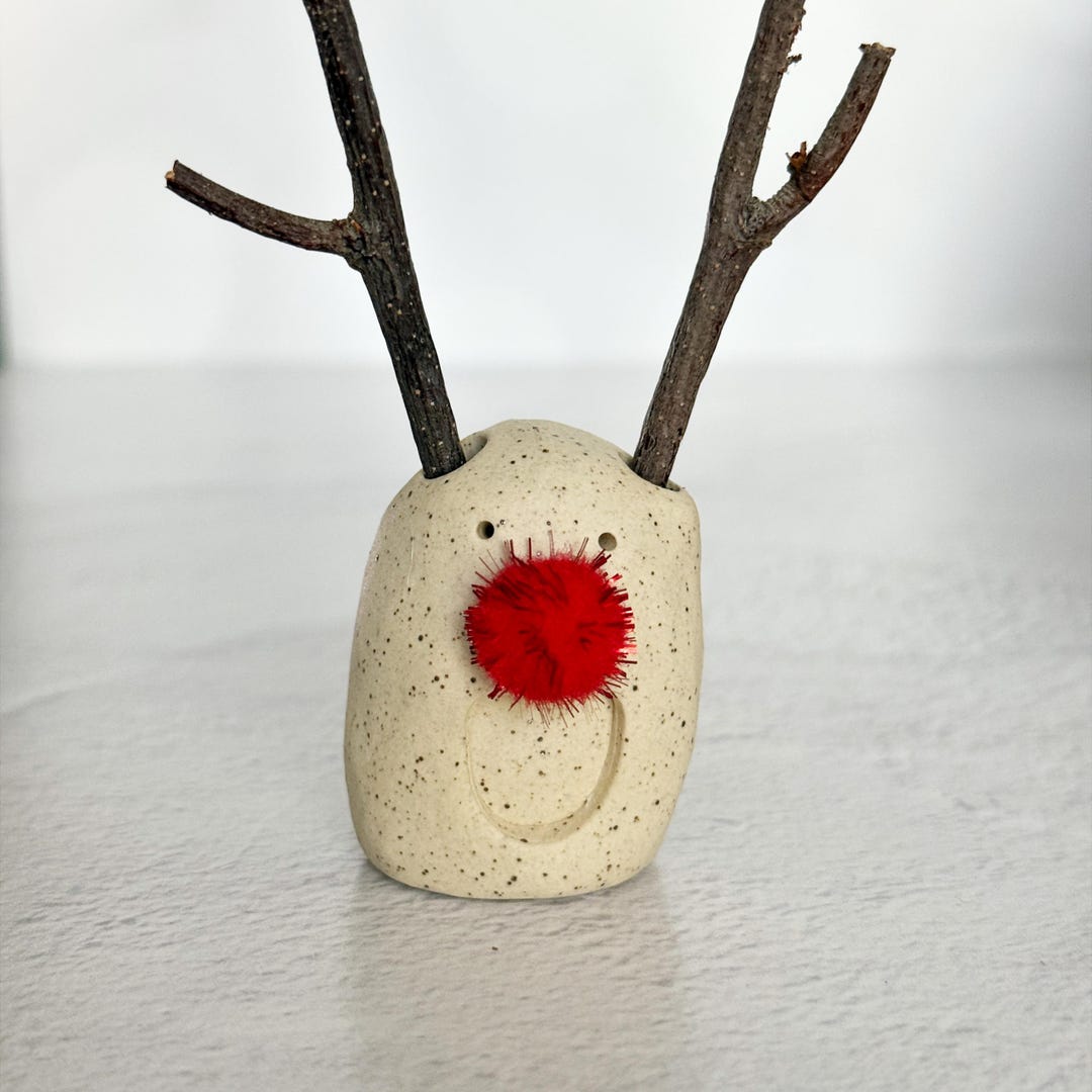 Sparkle Nose Reindeer Nugget Mini Sculpture Christmas Decor (3306) - Etsy