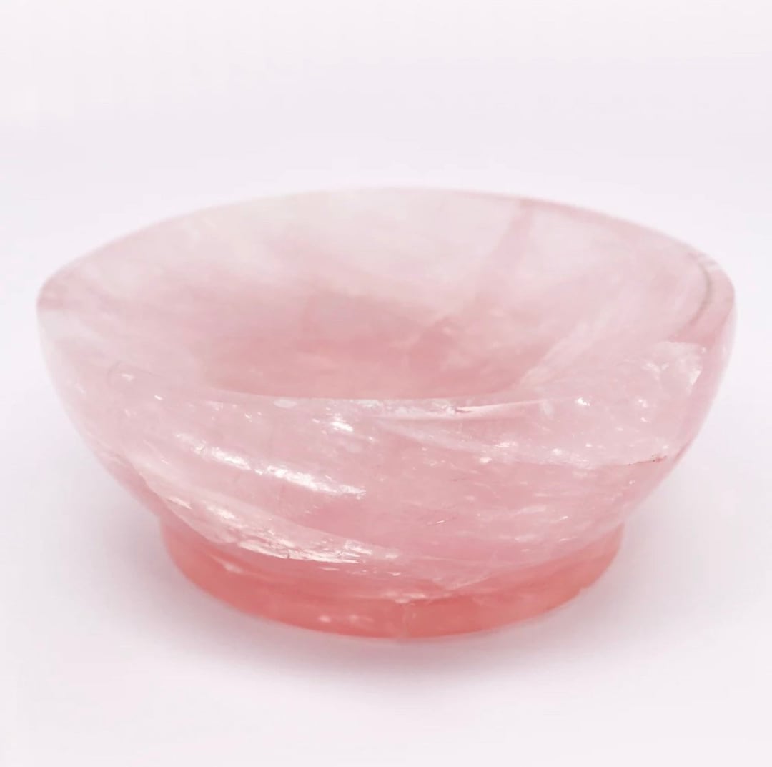 Rose Quartz Bowls Crystal Bowl love Ritual Bowl Full - Etsy
