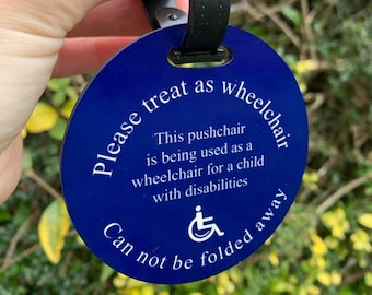 Treat as Wheelchair Sign, Disabled Buggy Tag, Wheelchair Pram Clip ...