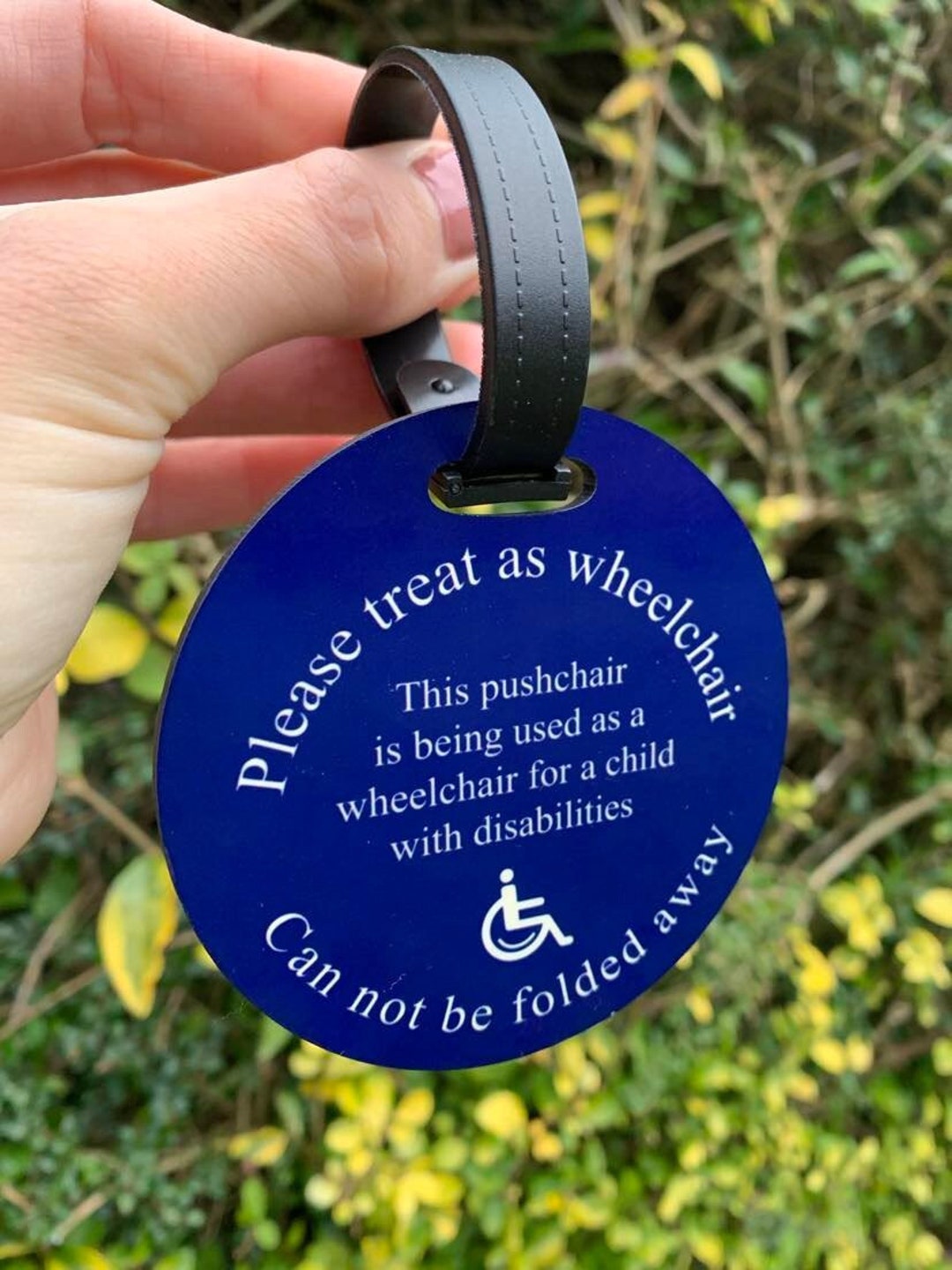 Treat as Wheelchair Sign Tag for Disability Pushchairs Special Needs ...