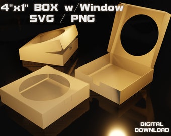 Gift Box With Window Cutting Files Instant Download - Etsy UK