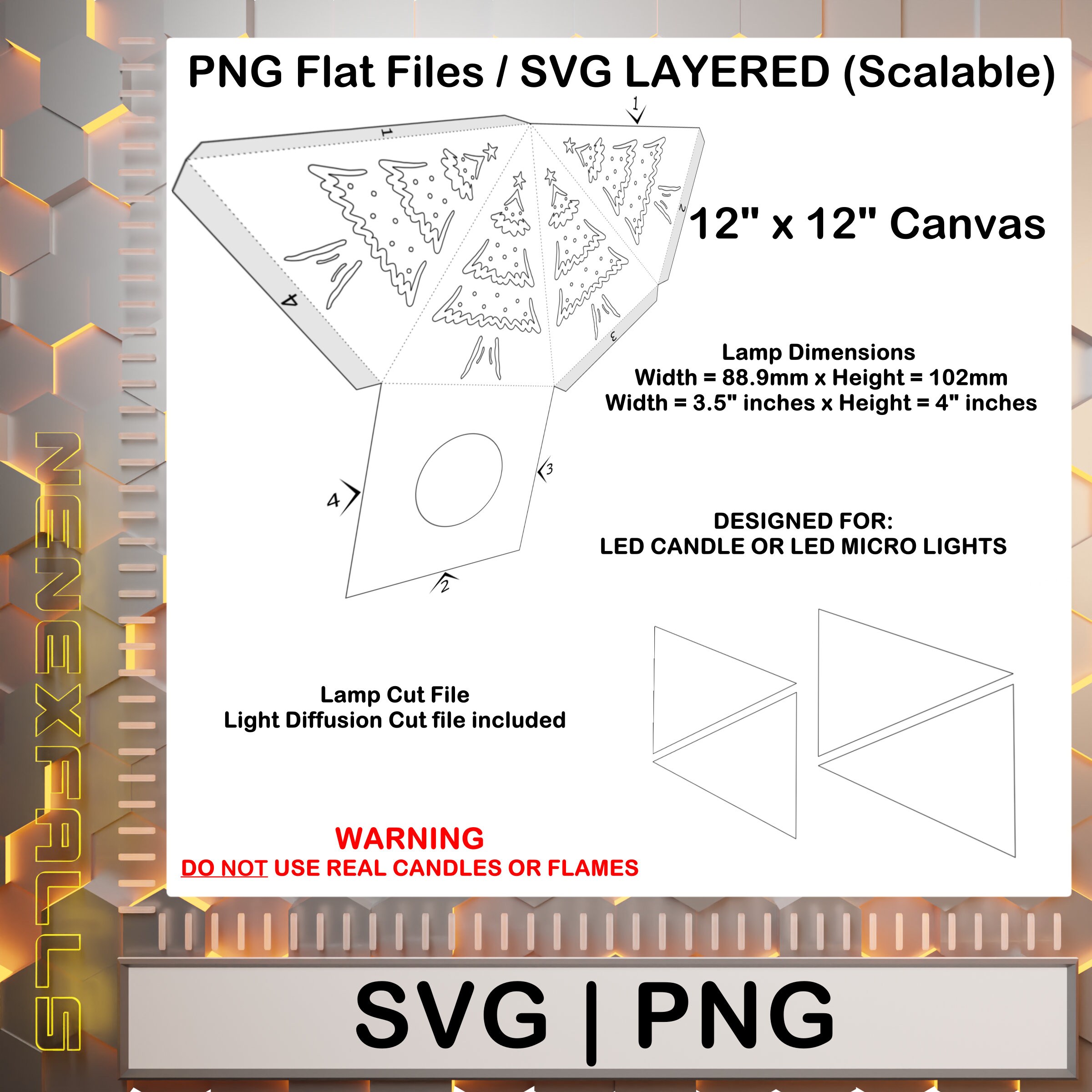 Paper Christmas Lantern Svg Pyramid Lantern Svg Christmas - Etsy