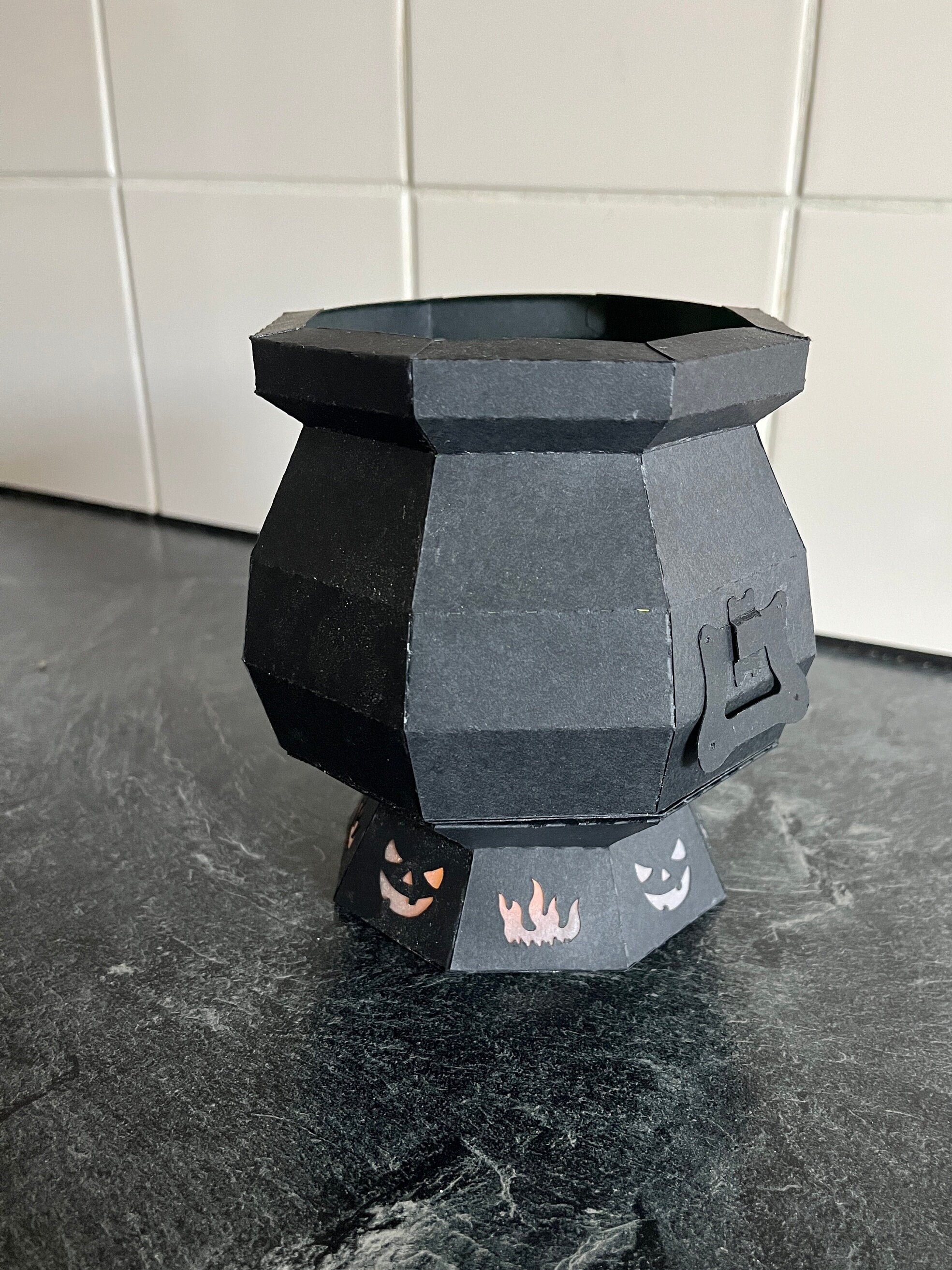 Witch's Cauldron SVG, Papercraft Halloween Cauldron Template, Low Poly ...