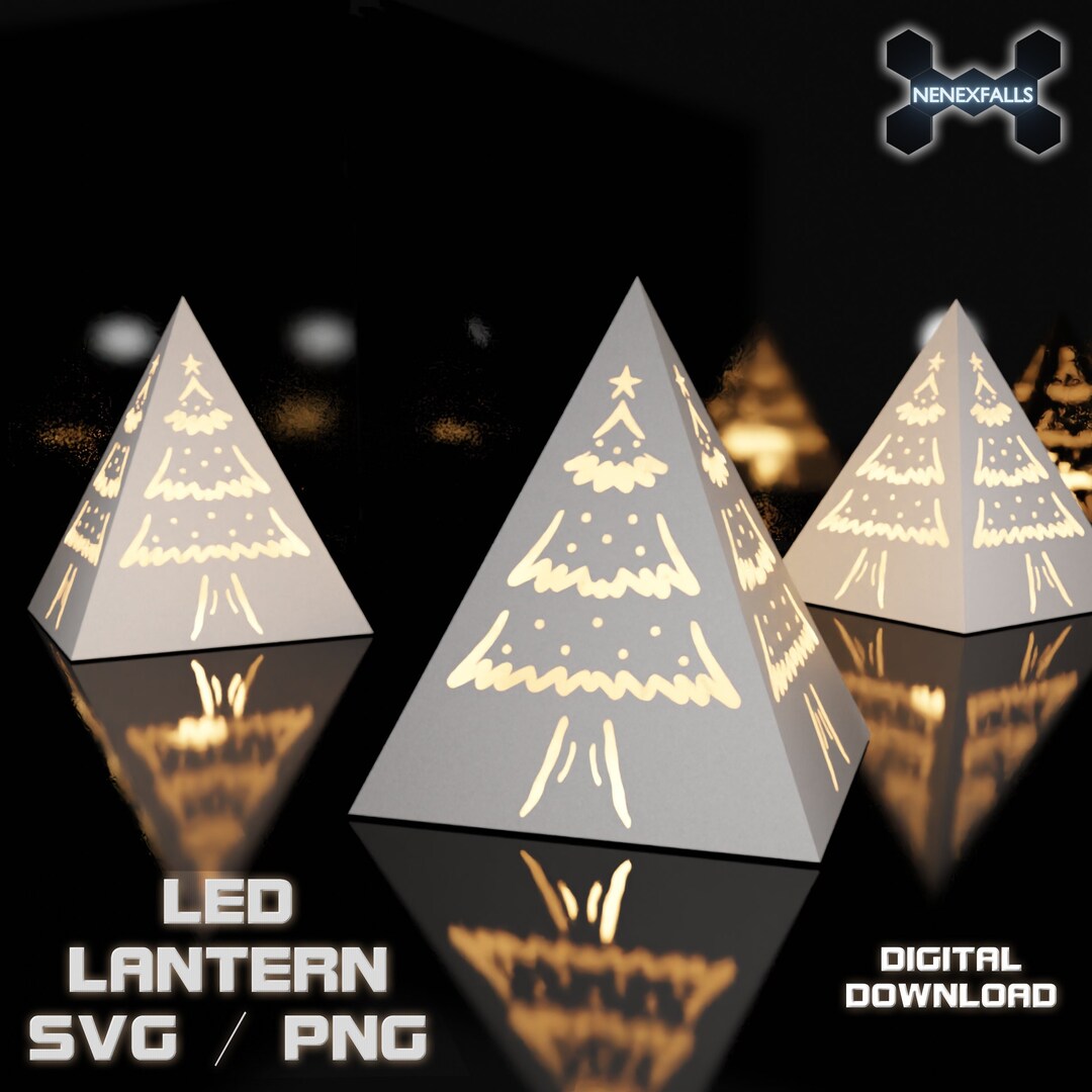 Paper Christmas Lantern Svg Pyramid Lantern Svg Christmas - Etsy