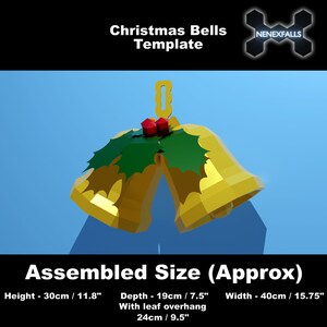 Diy Christmas Bells Paper Bells SVG 3d Papercraft Cut File Wall Art Low ...