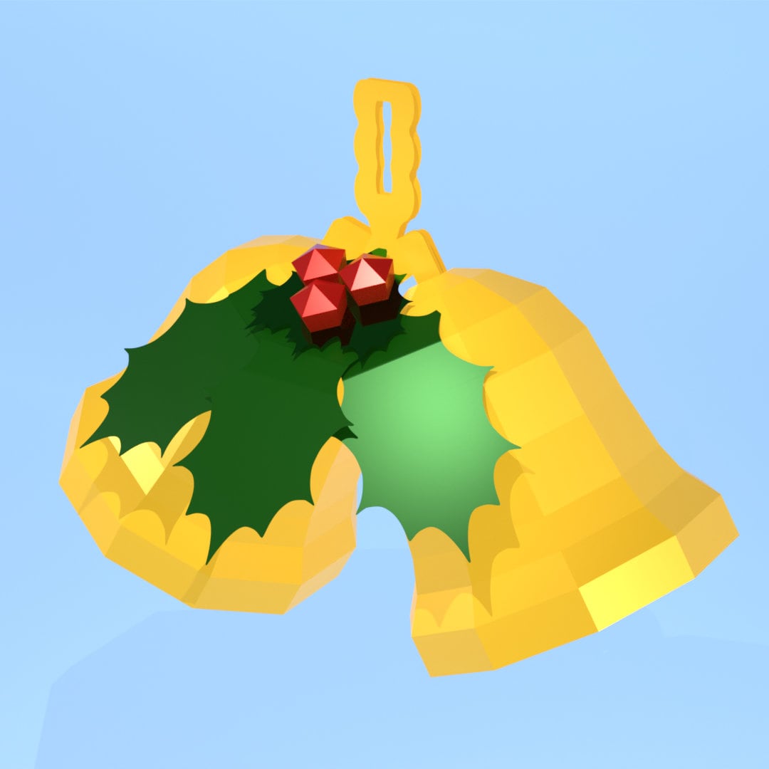 Diy Christmas Bells Paper Bells SVG 3d Papercraft Cut File Wall Art Low ...