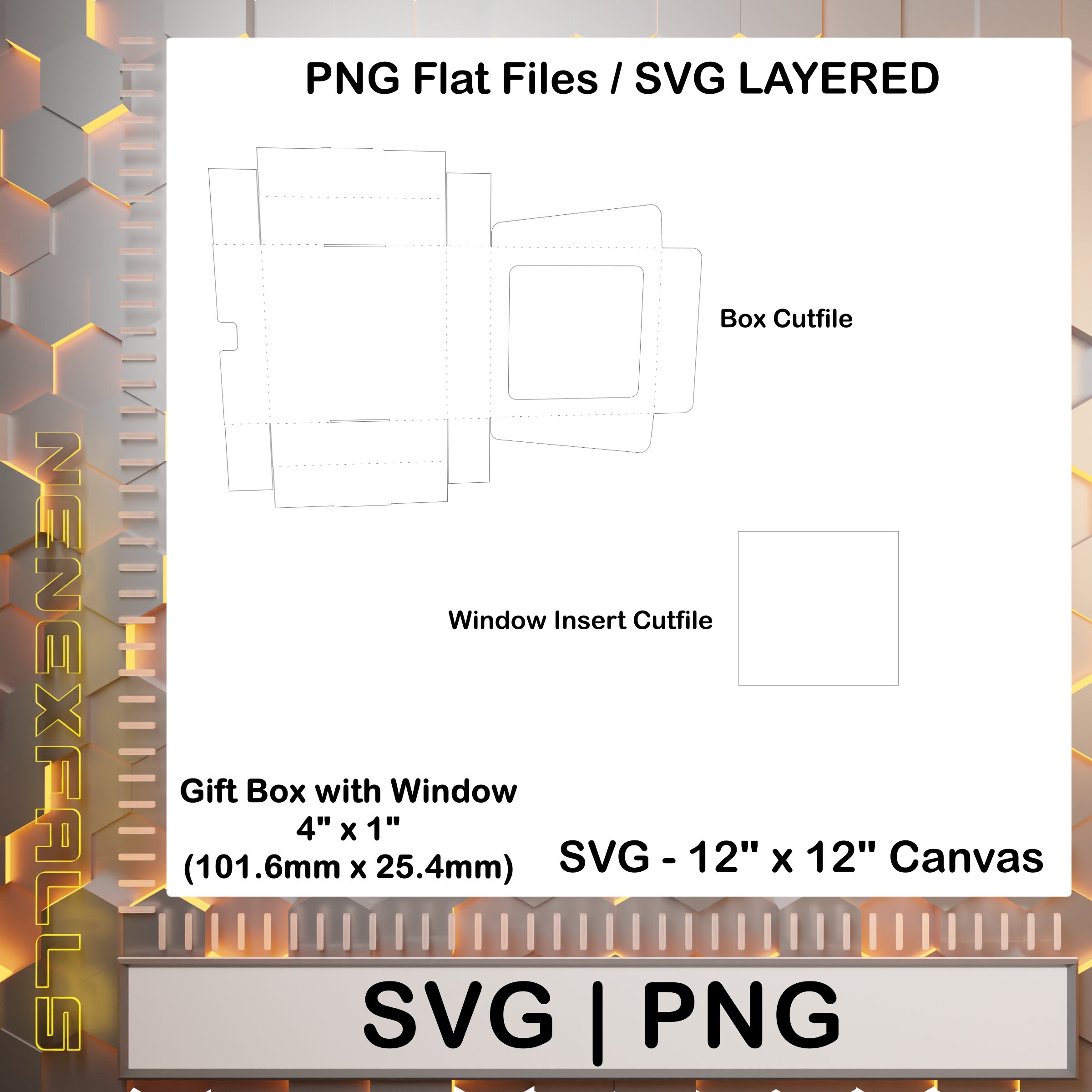 Gift Box Template Svg With Window Cookie Box Printable DIY - Etsy