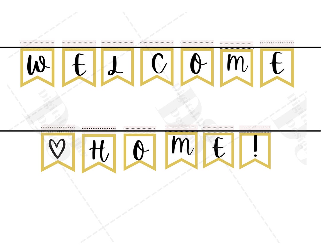 FULL BANNER Welcome Home | Baby Banner | Visitor Banner | Bunting ...