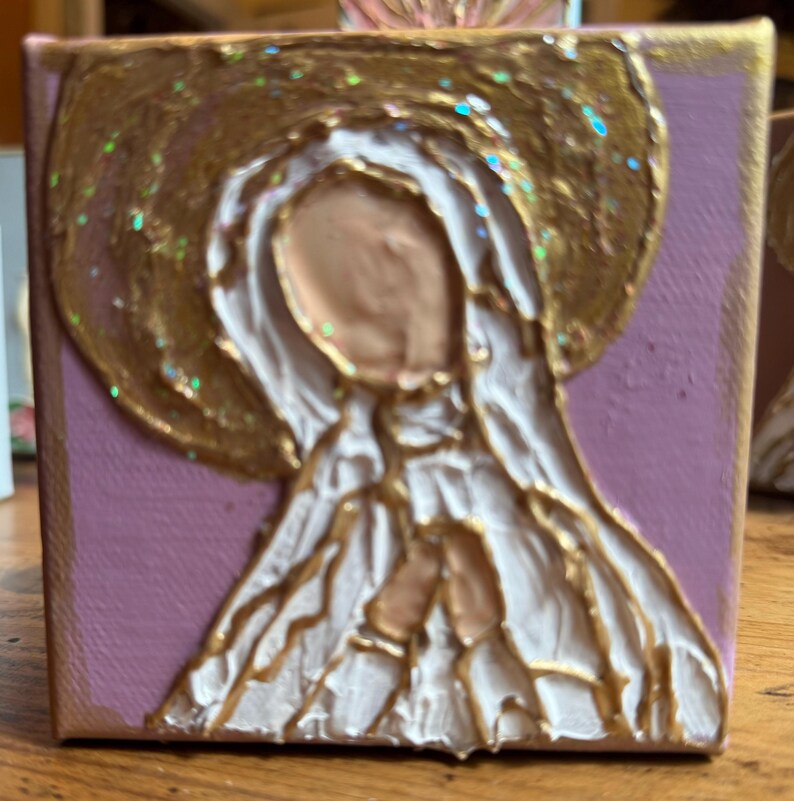 Sculpted Religious Art. Hand Painted Mary 4x4 - Etsy