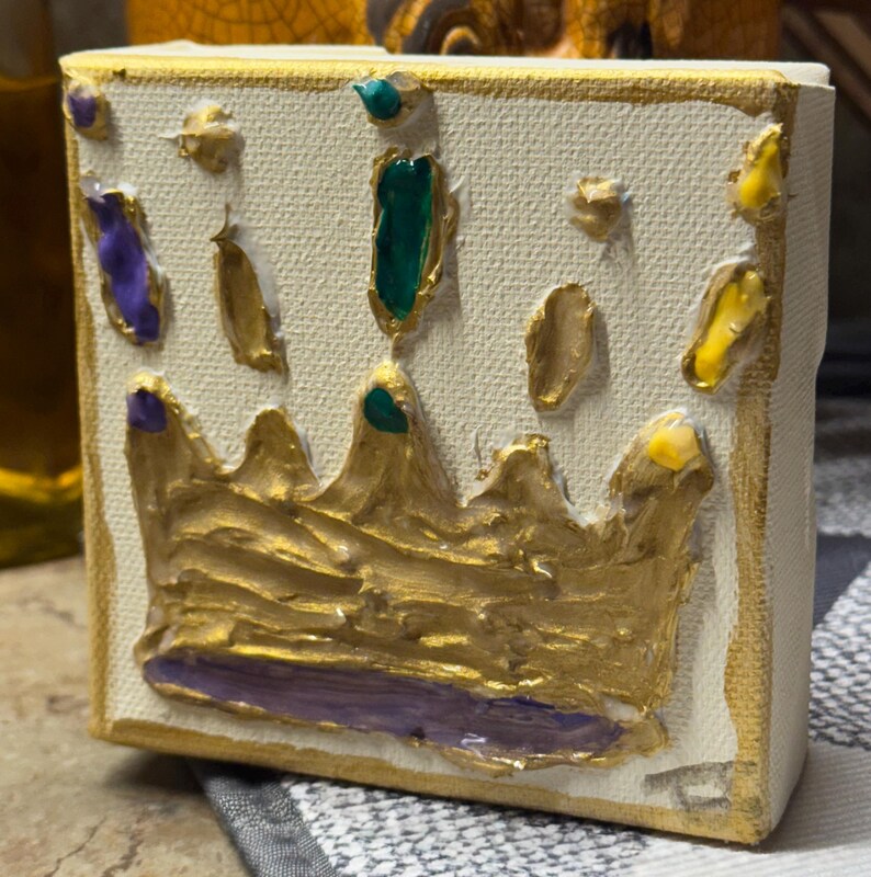 Handpainted and Sculpted Mardi Gras Crown 4x4 - Etsy