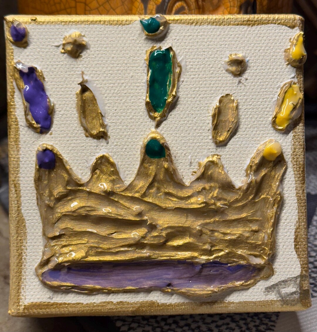 Handpainted and Sculpted Mardi Gras Crown 4x4 - Etsy