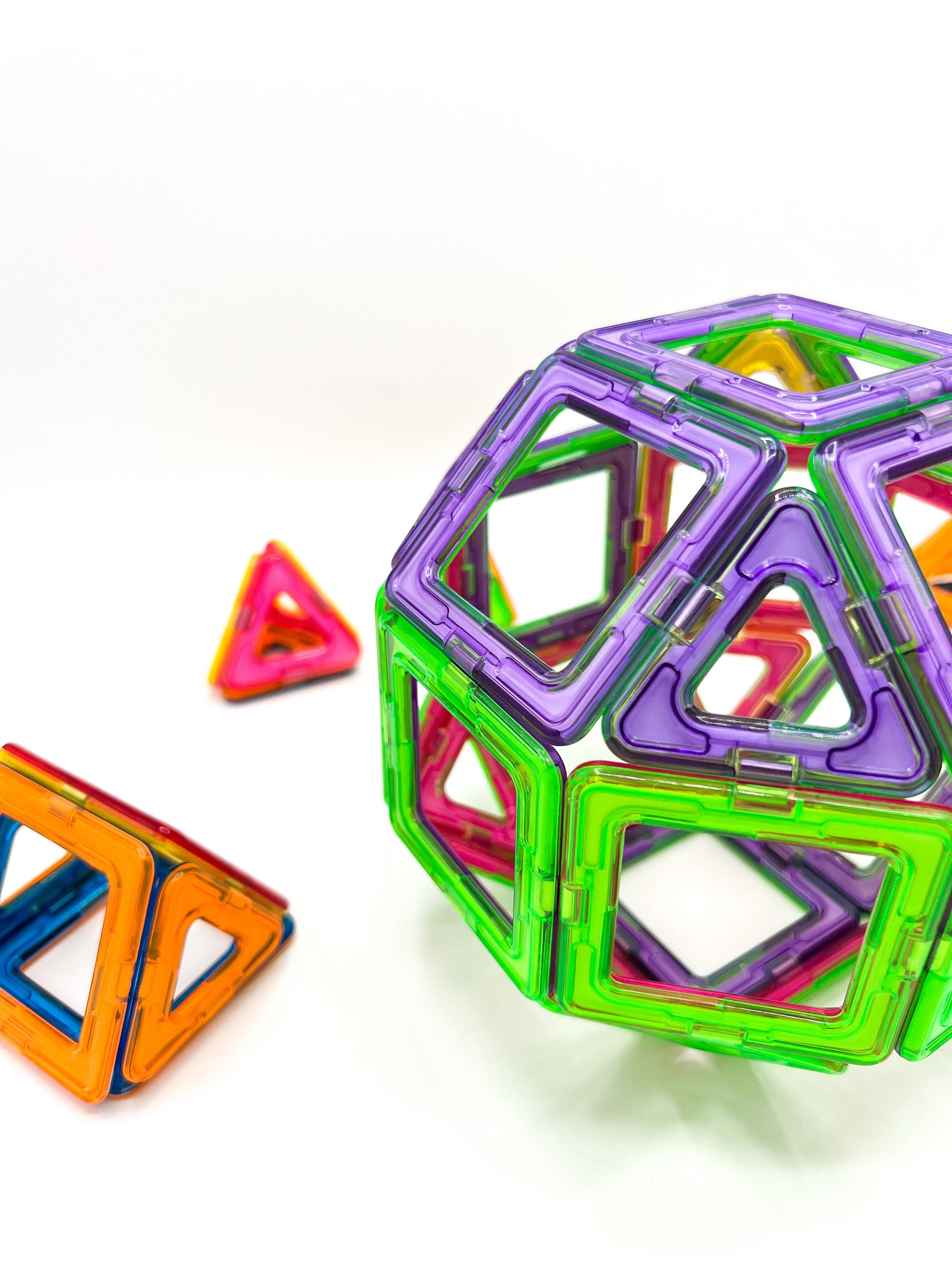 Magnetic Building Blocks 50-piece Kids Magna-tiles With Storage Bag - Etsy