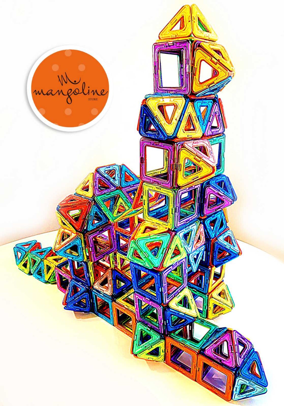 Magnetic Building Blocks 50-piece Kids Magna-tiles With Storage Bag - Etsy