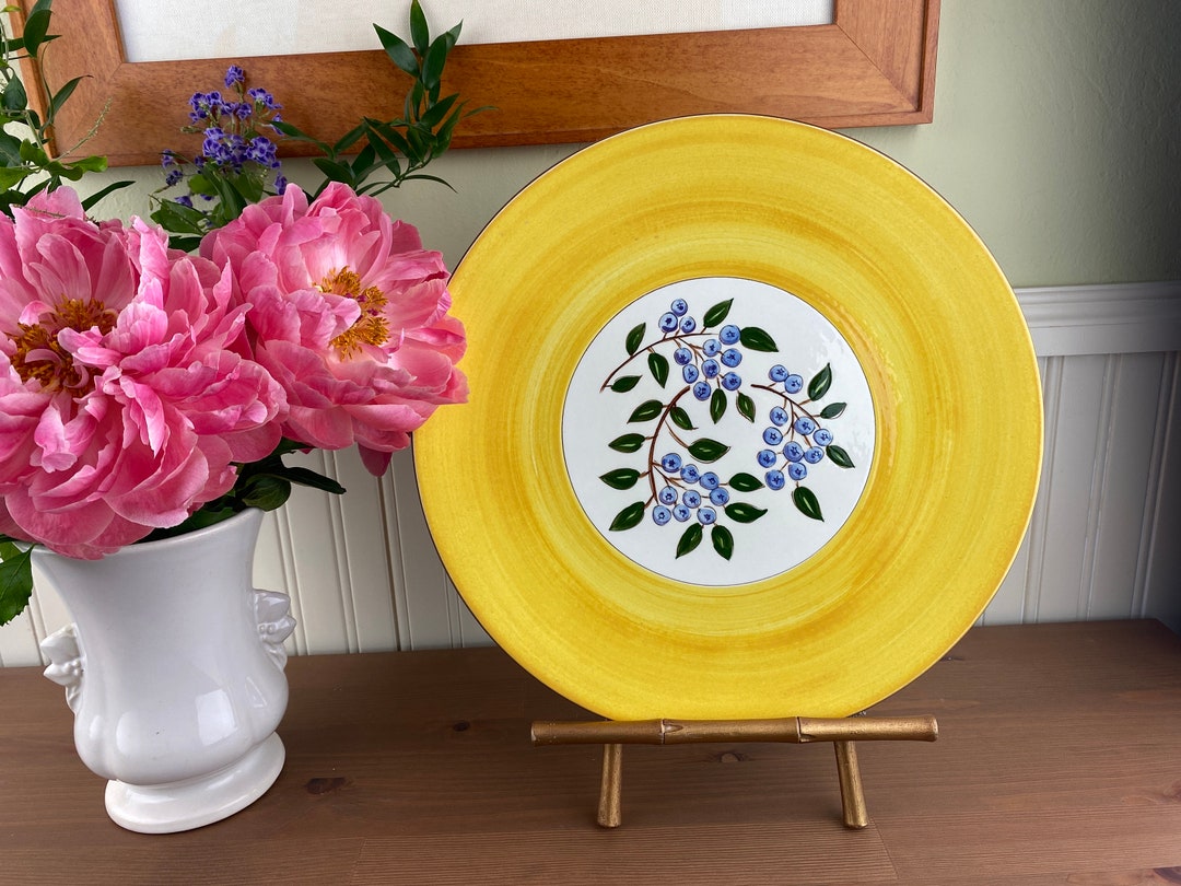 Vintage Stangl Pottery 14 Platter, Blueberry Pattern Hand Painted Plate ...