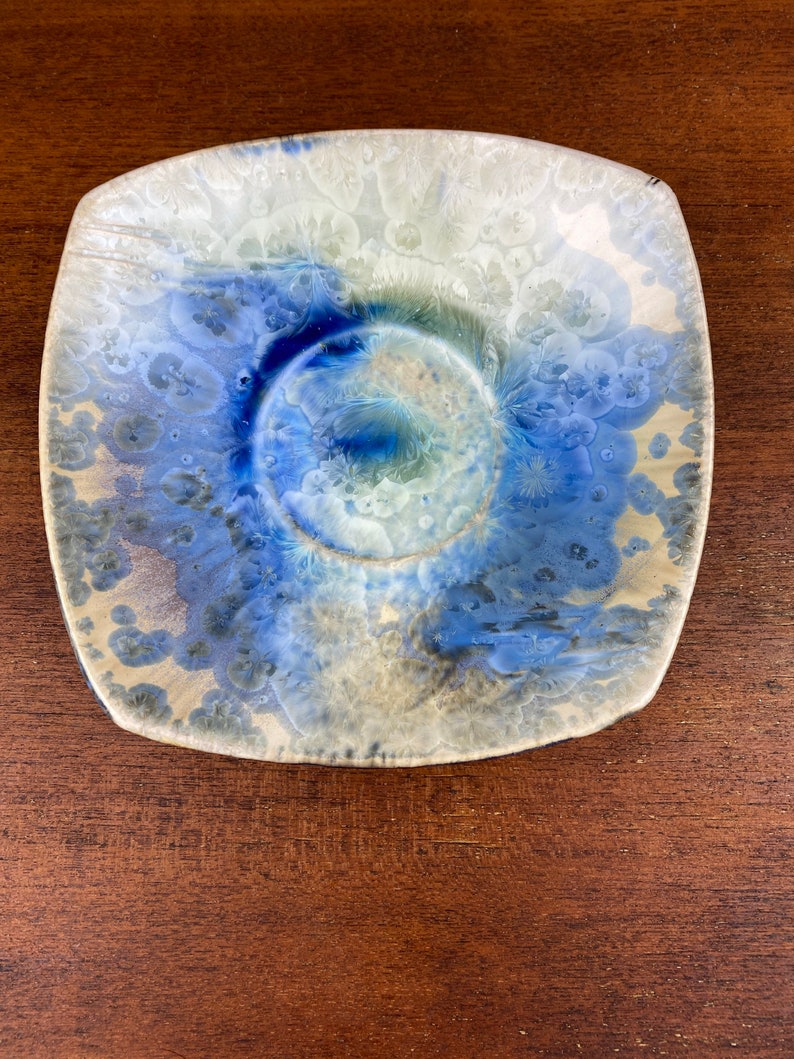 Crystalline Glazed Art Pottery Asymmetrical 8 Plate by Kent Follette ...