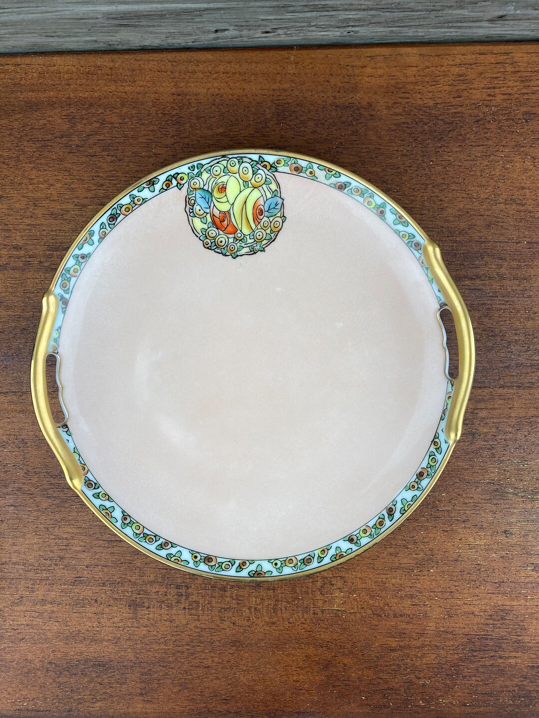 Vintage Seito Studio Hand Painted Cake Plate, Art Deco - Made in Japan ...