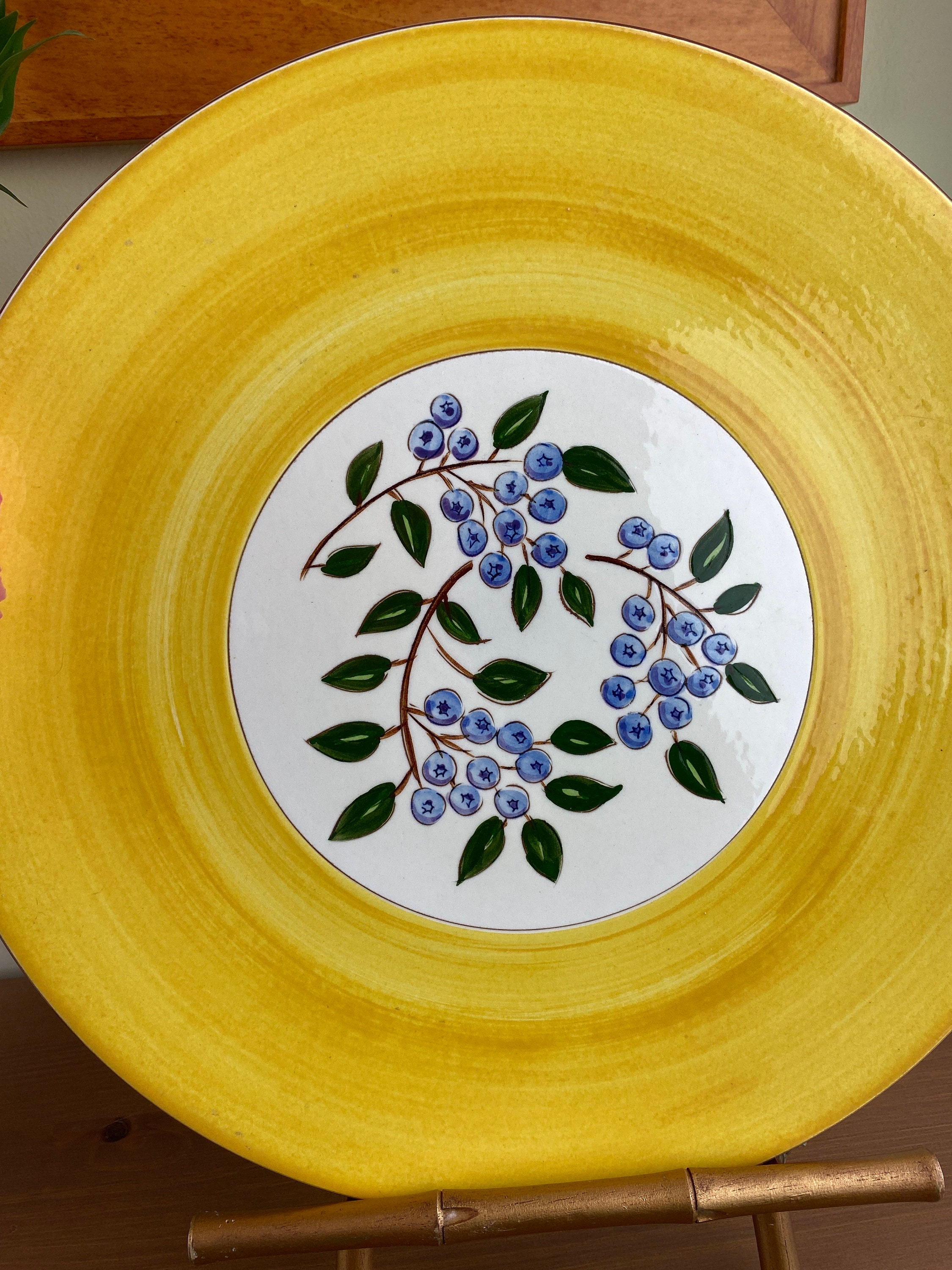 Vintage Stangl Pottery 14 Platter, Blueberry Pattern Hand Painted Plate ...