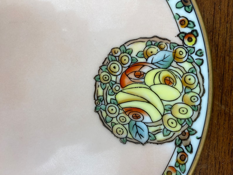 Vintage Seito Studio Hand Painted Cake Plate, Art Deco - Made in Japan ...