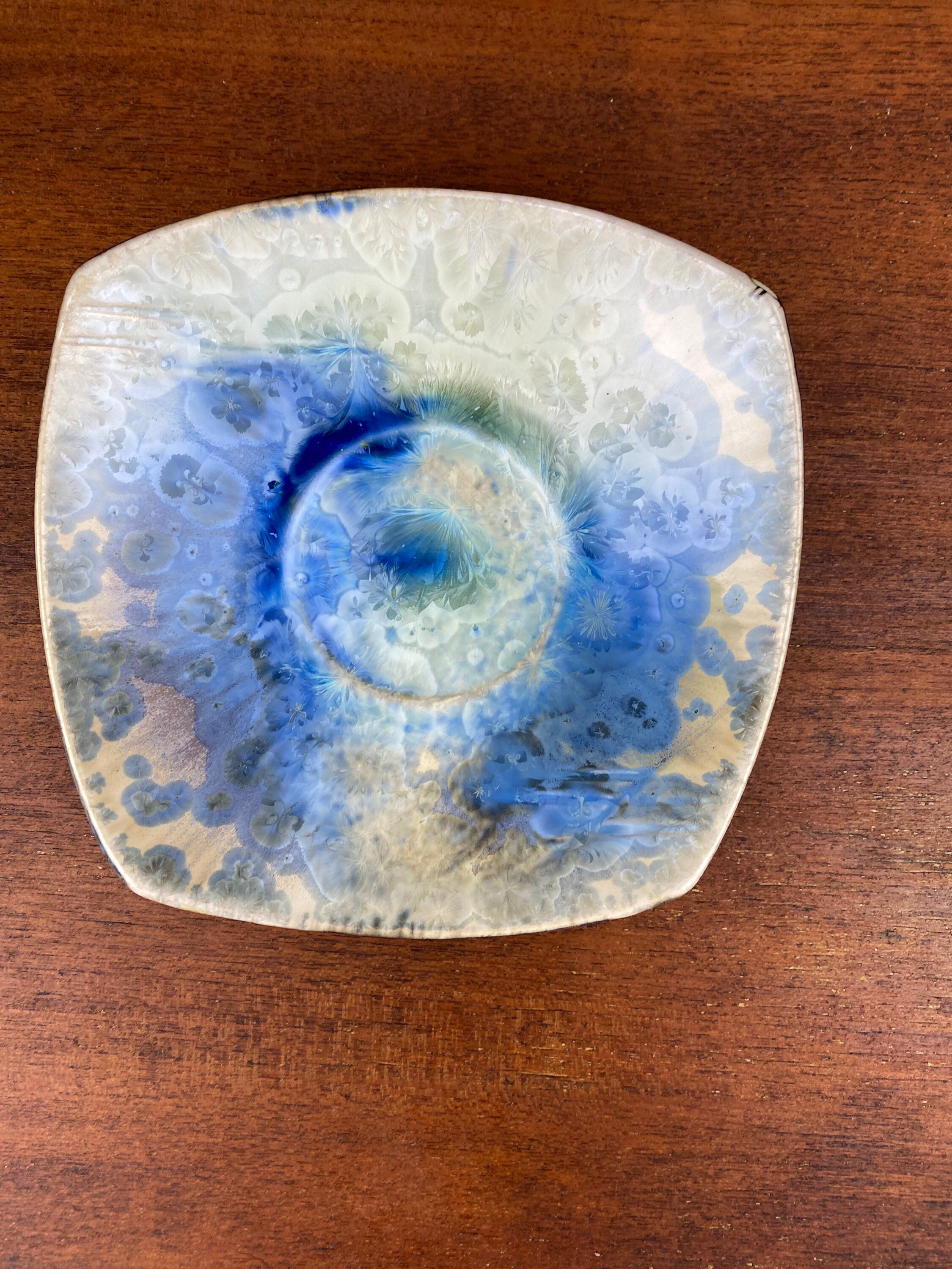 Crystalline Glazed Art Pottery Asymmetrical 8 Plate by Kent Follette ...