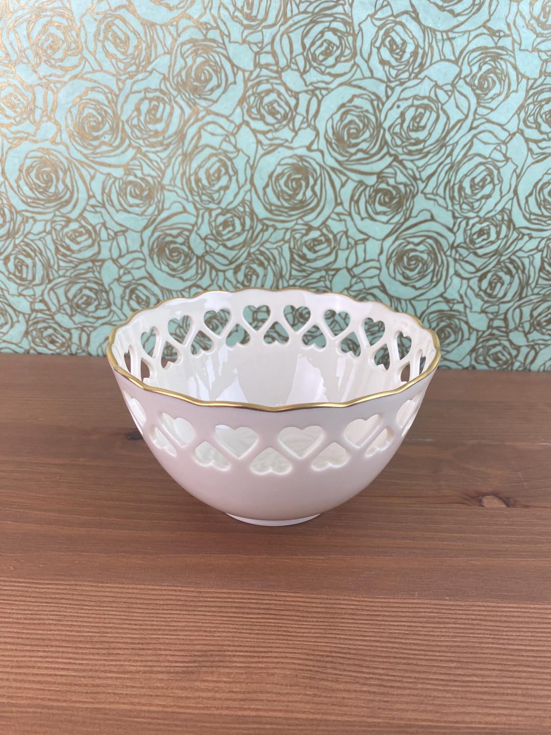 Classic Lenox Heart Bowl With Embossed Rose - USA Made - Etsy