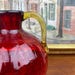 Vintage Pilgrim Crackle Glass Pitcher: Ruby Red With Golden Handle - Etsy