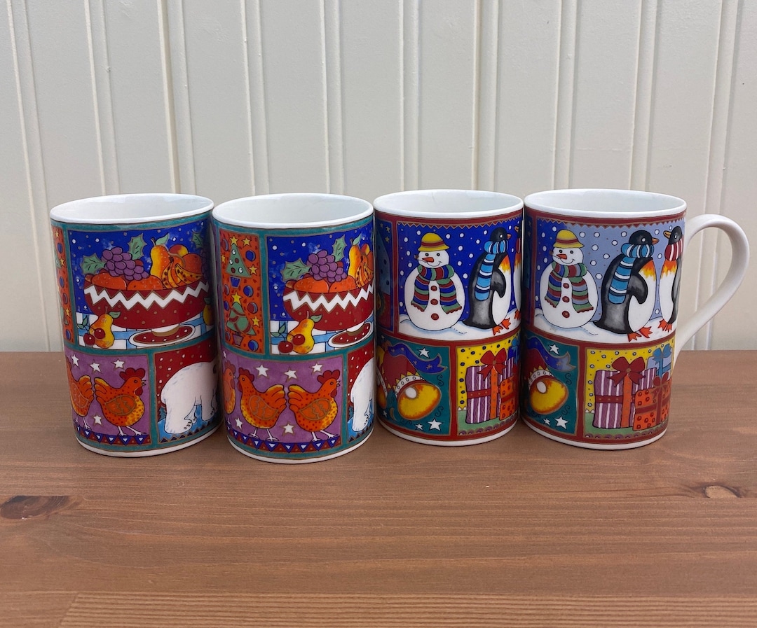 Set of 4 Vintage Dunoon Stoneware Winter Wonderland by Jane Brookshaw ...