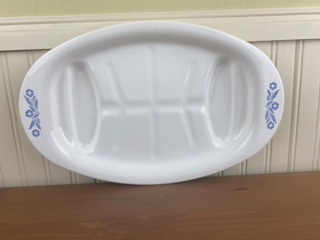Corning Ware Blue Cornflower Platter P 19, Vintage White Corningware ...