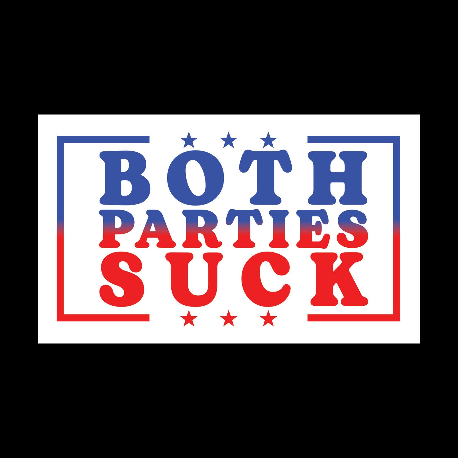 BOTH PARTIES SUCK 5x3 Bumper Sticker Decal 2 for 1 Political ...