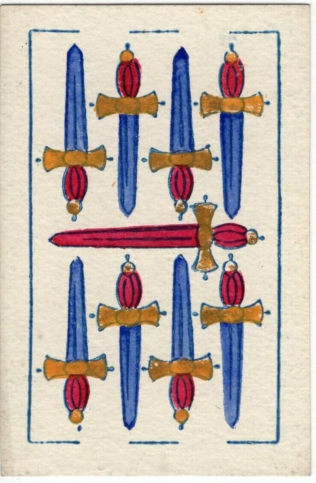 Antique Nine of Swords Single Tarot Playing Card - Etsy