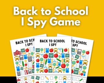 I Spy Back to School Printable First Day of School Activity - Etsy