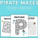 Pirate Mazes, Mazes for Kids, Fun Maze Activity Printable for Kids ...
