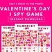 Valentine's Day I Spy Activity, Valentine's Day Classroom Activity ...