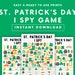 St. Patrick's Day I Spy Game for Kids, Kids' St. Patrick's Day Activity ...