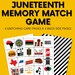 Juneteenth Memory Match Game, Printable Juneteenth Games, Juneteenth ...