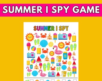 Summer I Spy Activity for Kids, Kids Summer Printable, Summer Themed ...