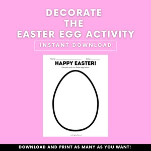 Decorate the Easter Egg Activity for Kids, Printable Easter Egg, Easter ...