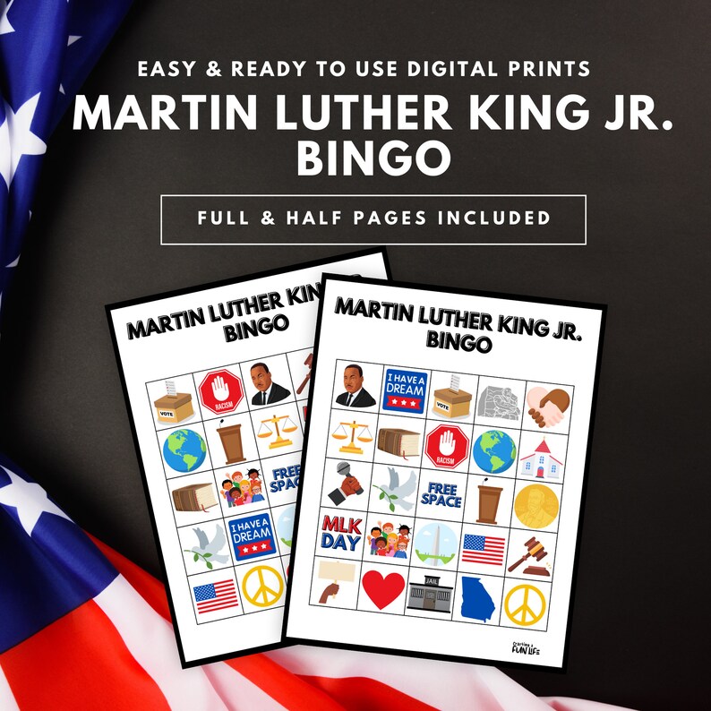 Martin Luther King Jr. Day Bingo Game: Printable MLK Activity (digital ...